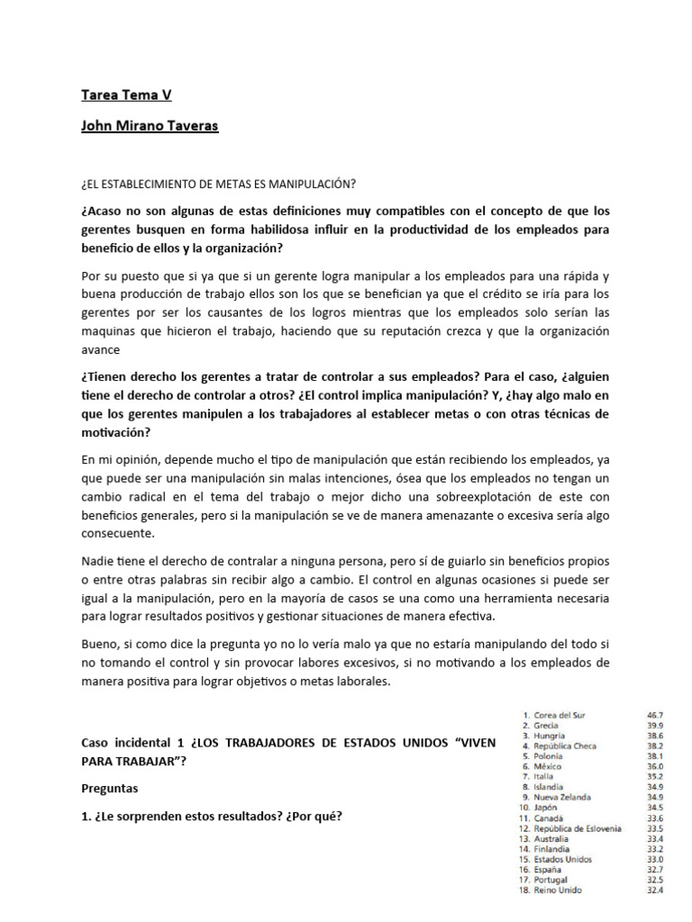 Tarea Tema V | PDF | Motivación | Motivacional