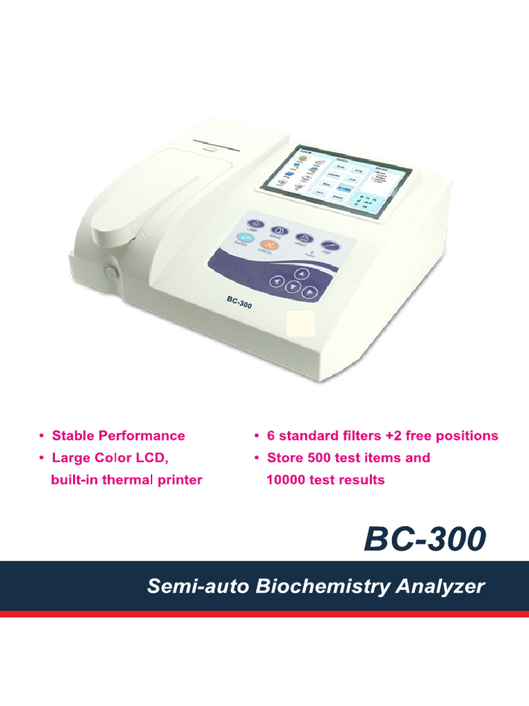 Contec BC300 Semi-Auto Biochemistry Analyzer Brochure | PDF