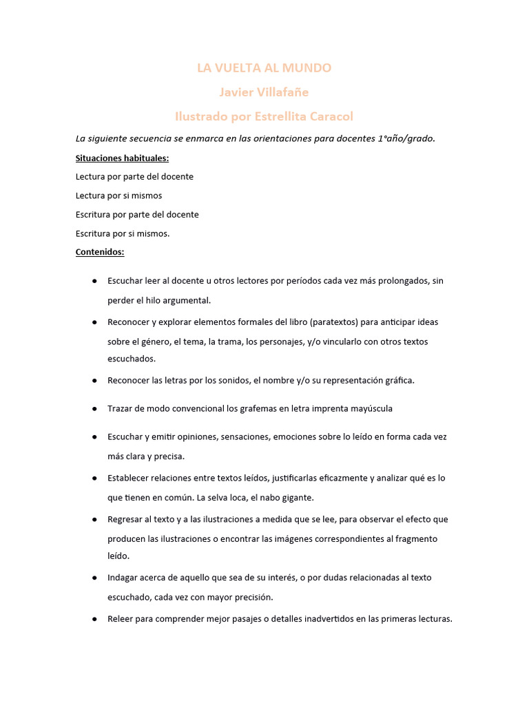 La Vuelta Al Mundo | PDF | Cuentos