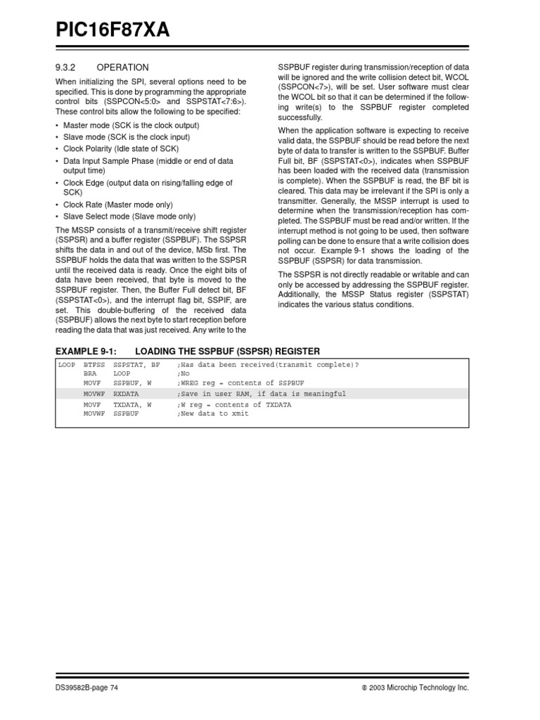 PIC16F87XA: 9.3.2 Operation | PDF | Computer Engineering | Digital Electronics