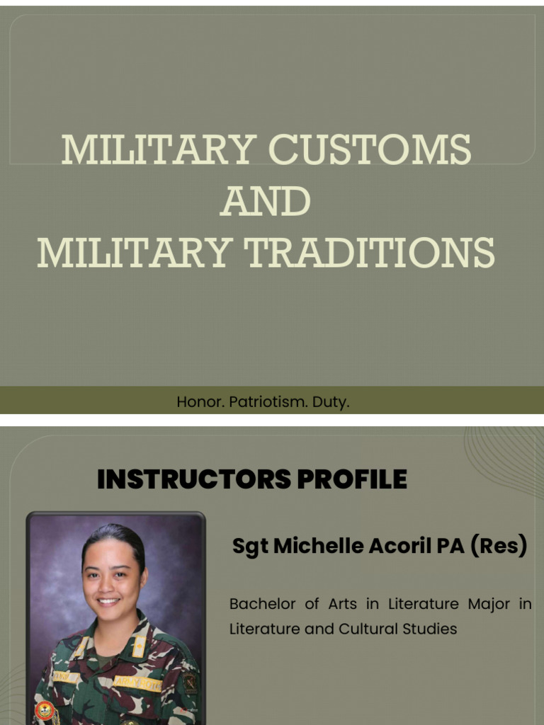 Military Customs and Traditions Overview | PDF | Flag | Military