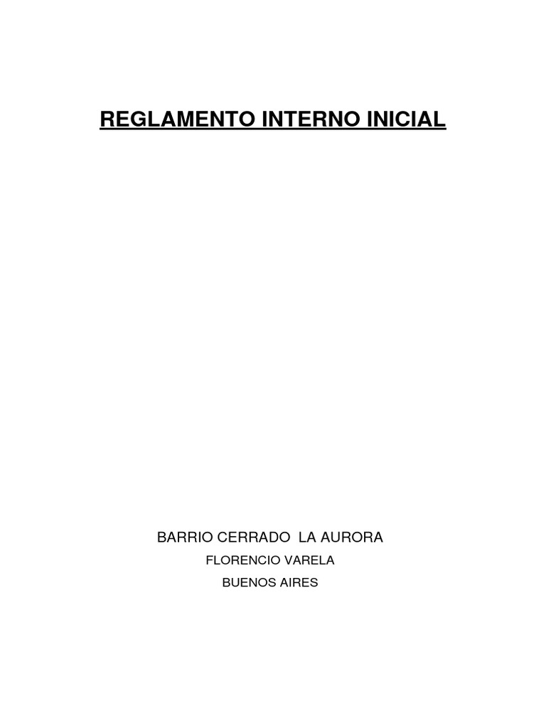 Reglamento Interno La Aurora (Final) | PDF