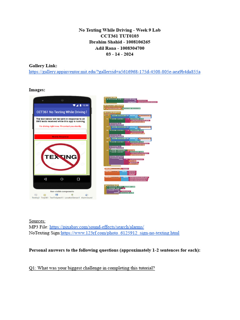 No Texting App Development Lab | PDF | Technology & Engineering