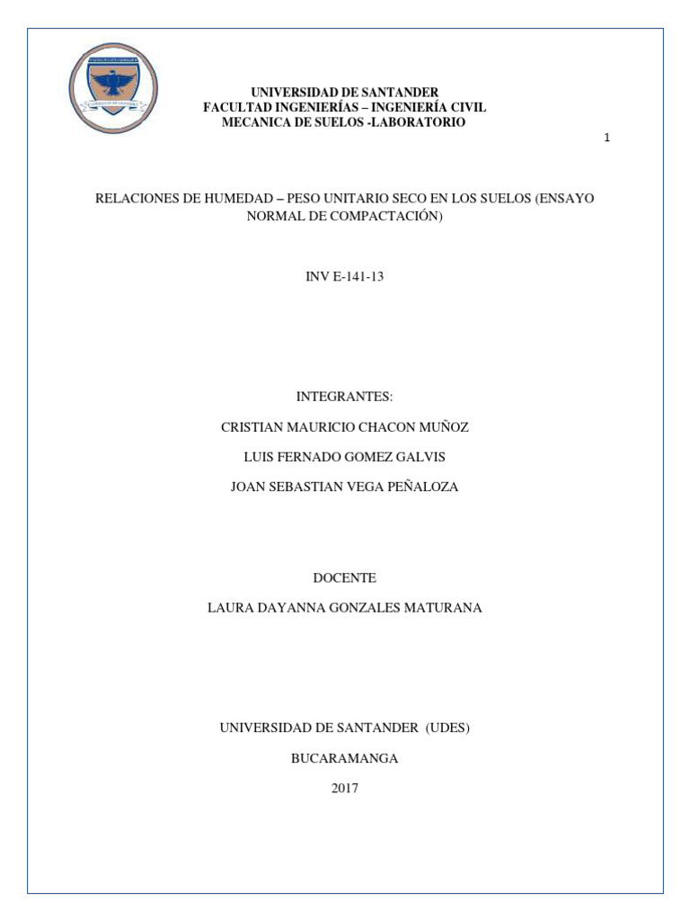 Inv E 141 Proctor | PDF | Materiales naturales | Suelo