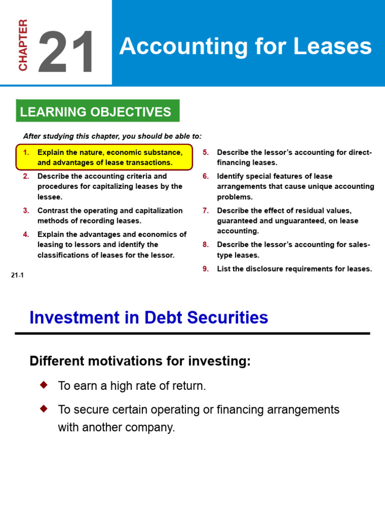 ACT 320 Chapter 21 | PDF | Lease | Depreciation