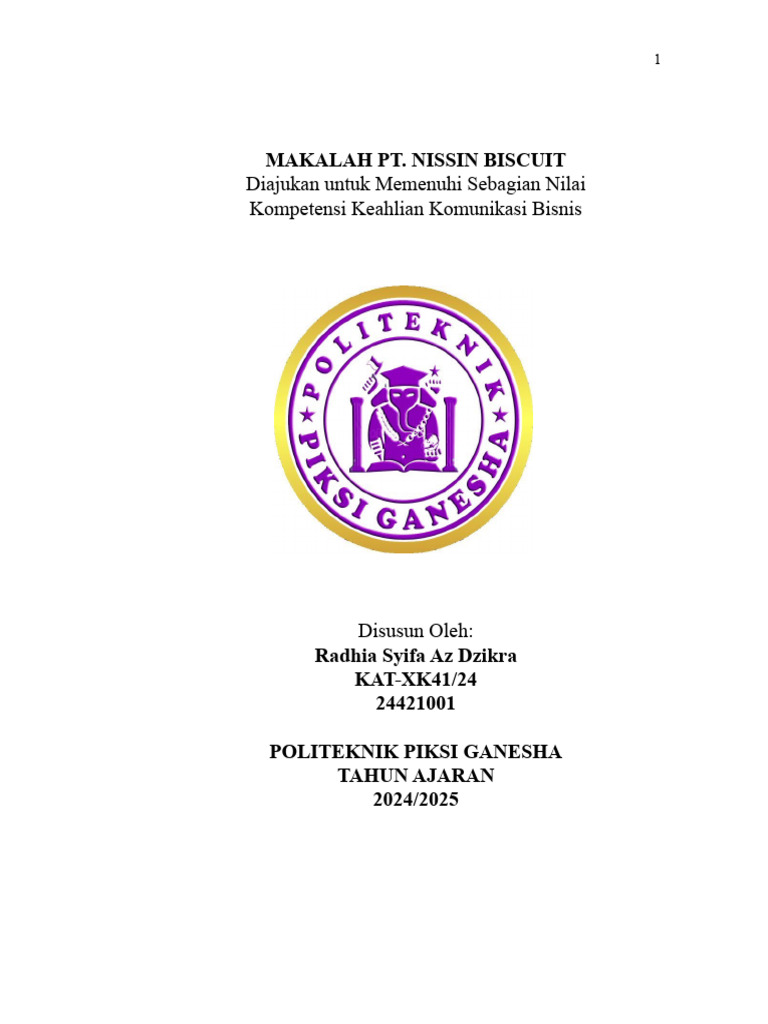 Makalah PT. Nissin | PDF