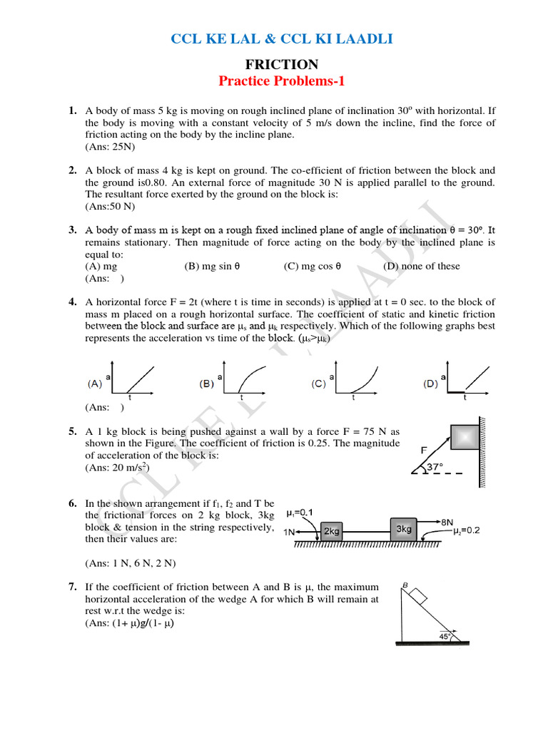 FRICTION Class Notes Free Full Syllabus | Download Free PDF | Friction ...