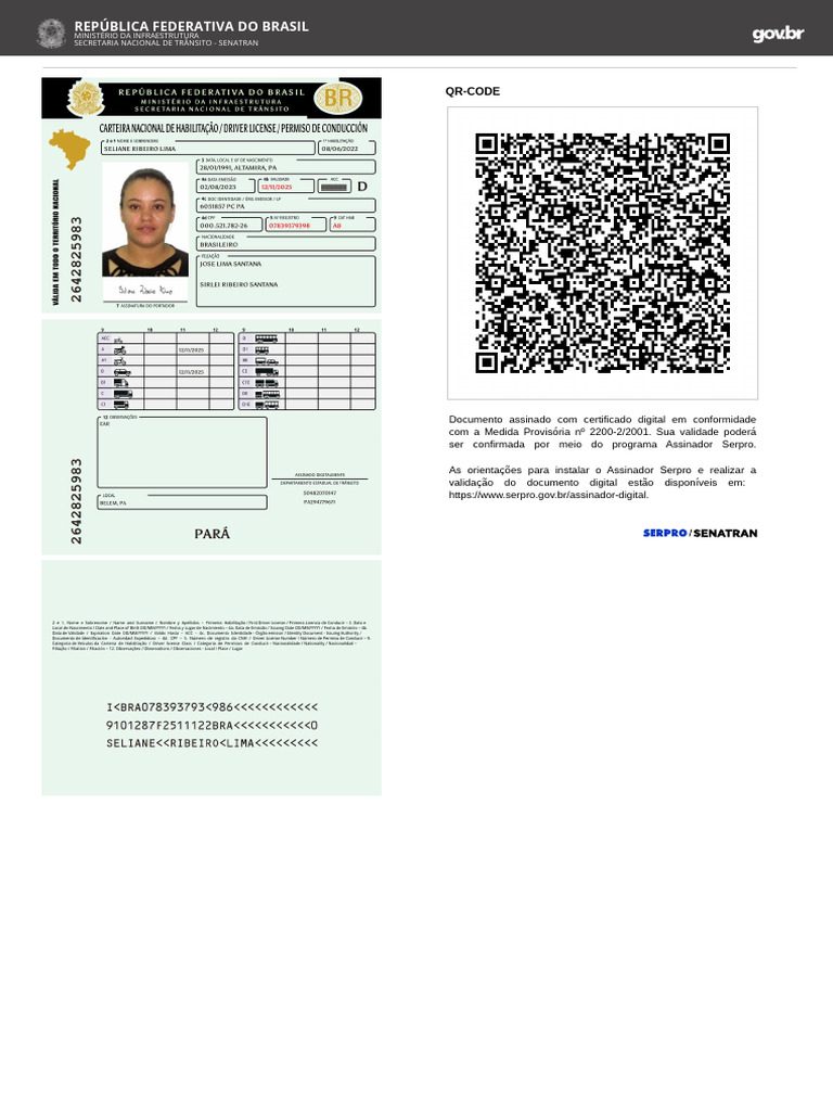 Qr-Code: Ministério Da Infraestrutura Secretaria Nacional de Trânsito - Senatran | PDF
