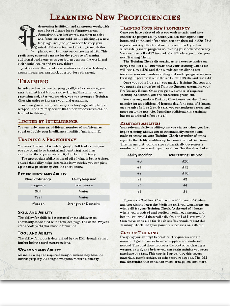 Learning New Proficiencies | PDF