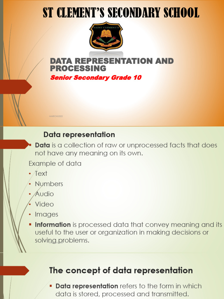 Data Representantion and Processing G10 | PDF | Byte | Digital To Analog Converter