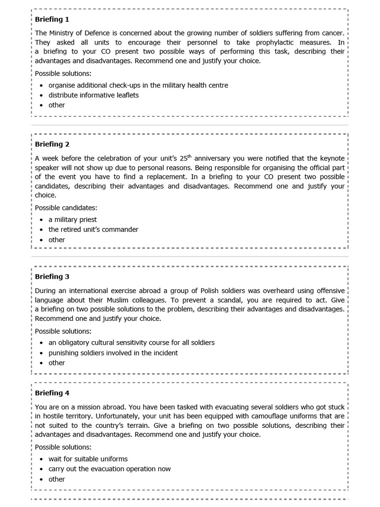 Strategies for Military Briefings | PDF | Military