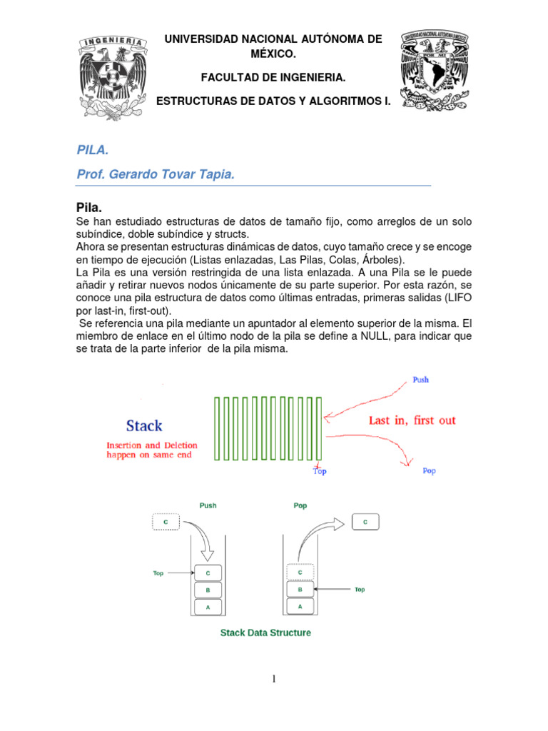 Eda1 Pila | PDF | Ciencias de la Computación | Ingeniería Informática