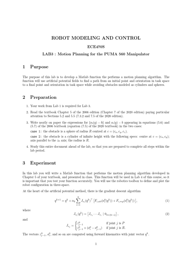 Lab3 7 | PDF | Kinematics | Euclidean Vector