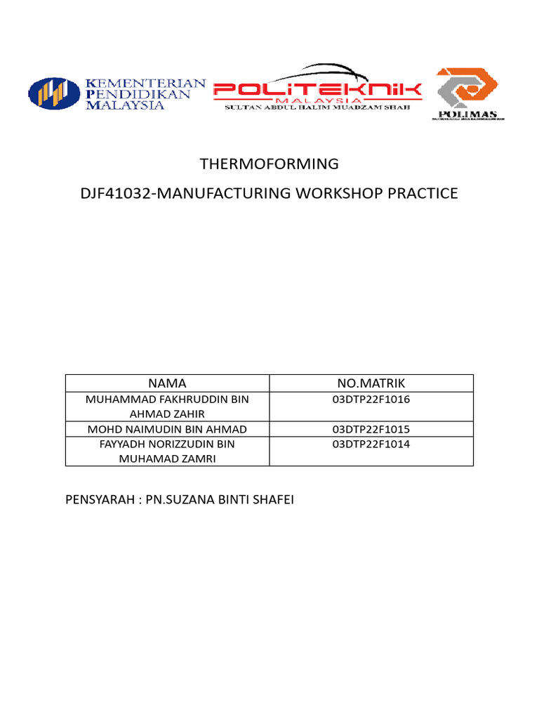 Thermoforming Report | PDF