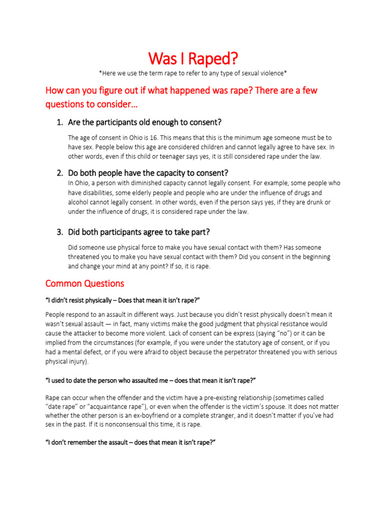 Was I Raped | PDF | Rape | Sexual Assault
