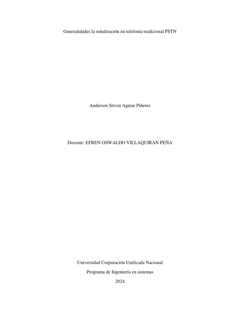 Generalidades La Señalización en Telefonía Tradicional PSTN - Anderson ...