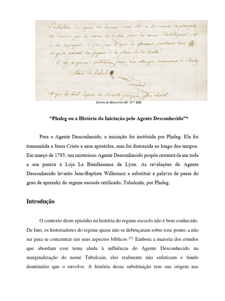 Iniciação Maçônica e Phaleg: História e Revelações | PDF | Maçonaria ...