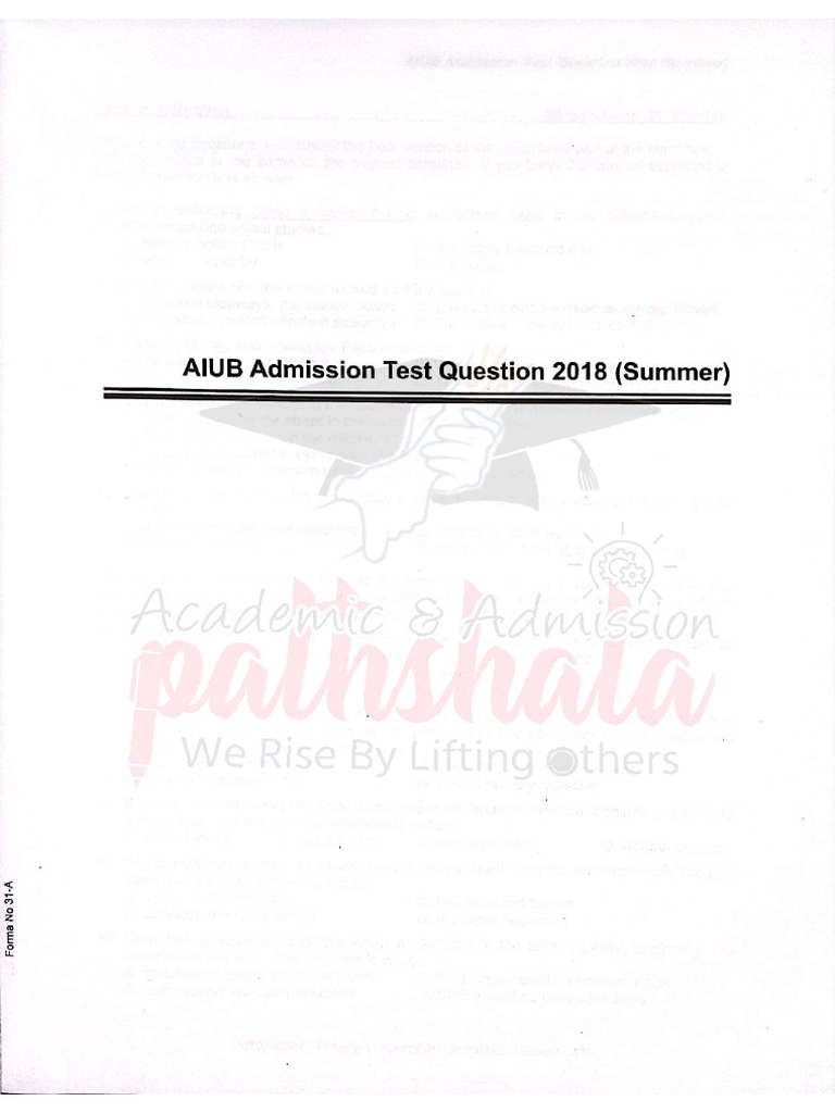 AIUB 2018 (Summer) | PDF