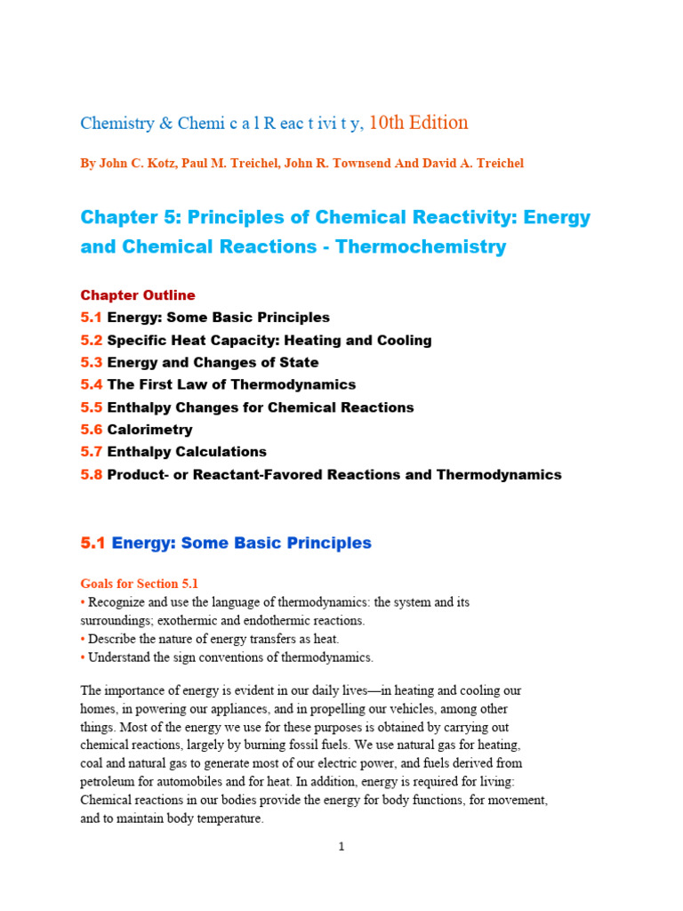 CHE 110 - 05 - Principles of Chemical Reactivity - Energy and Chemical ...