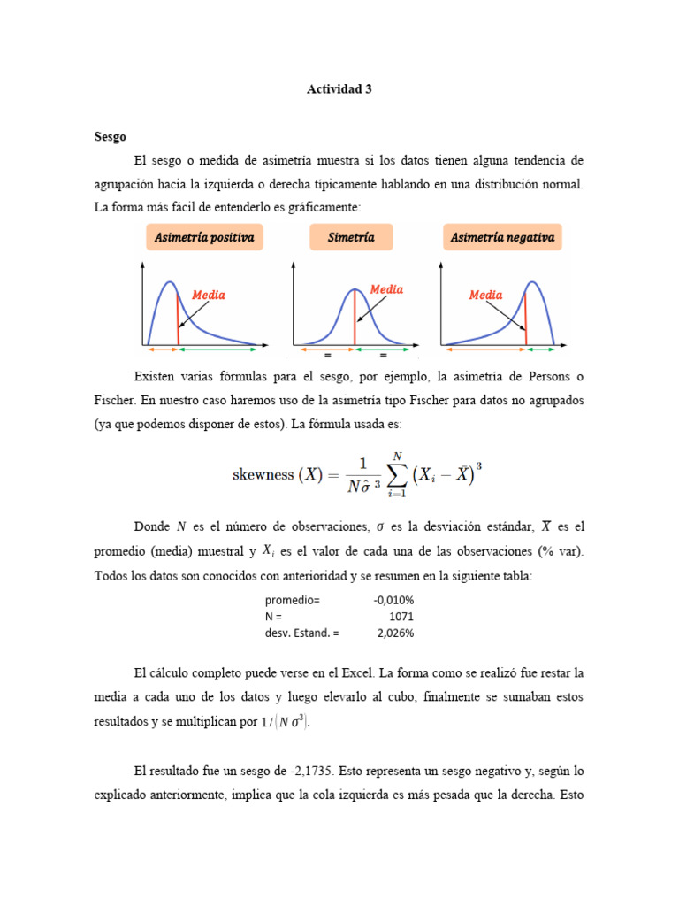 Actividad 3 | PDF | Distribución normal | Oblicuidad