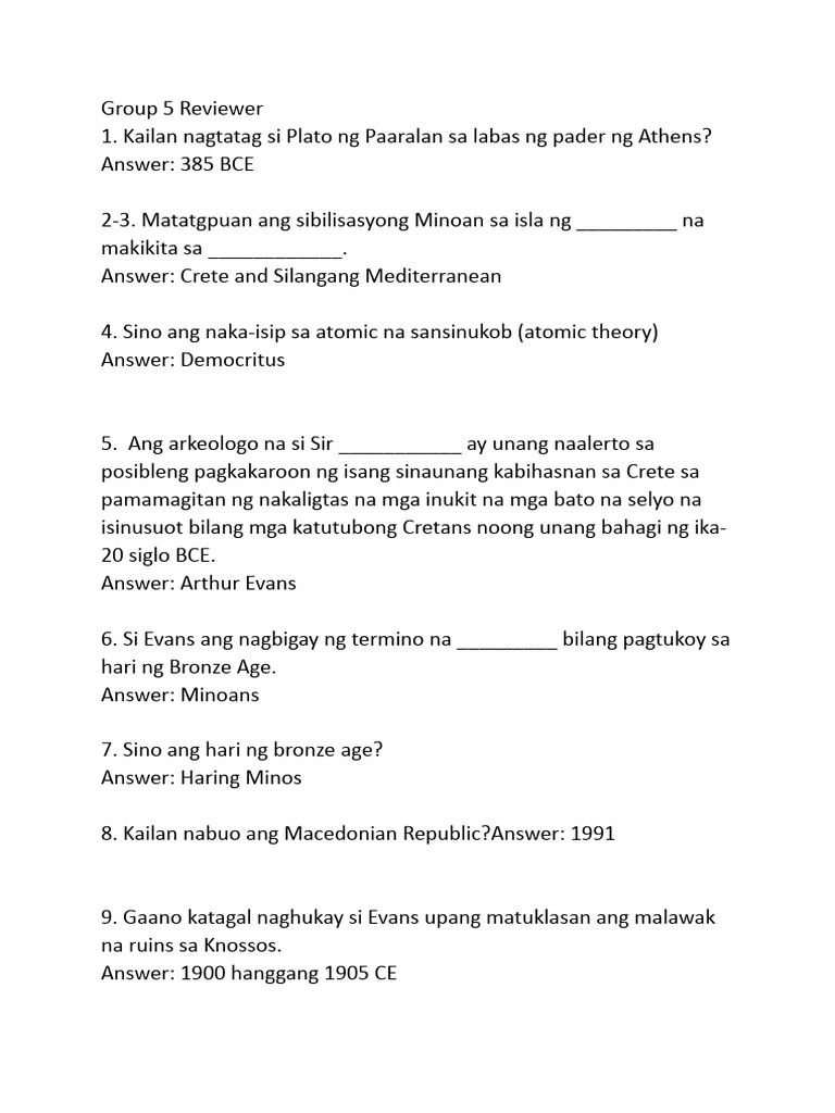 Group 5 AP Quiz | PDF