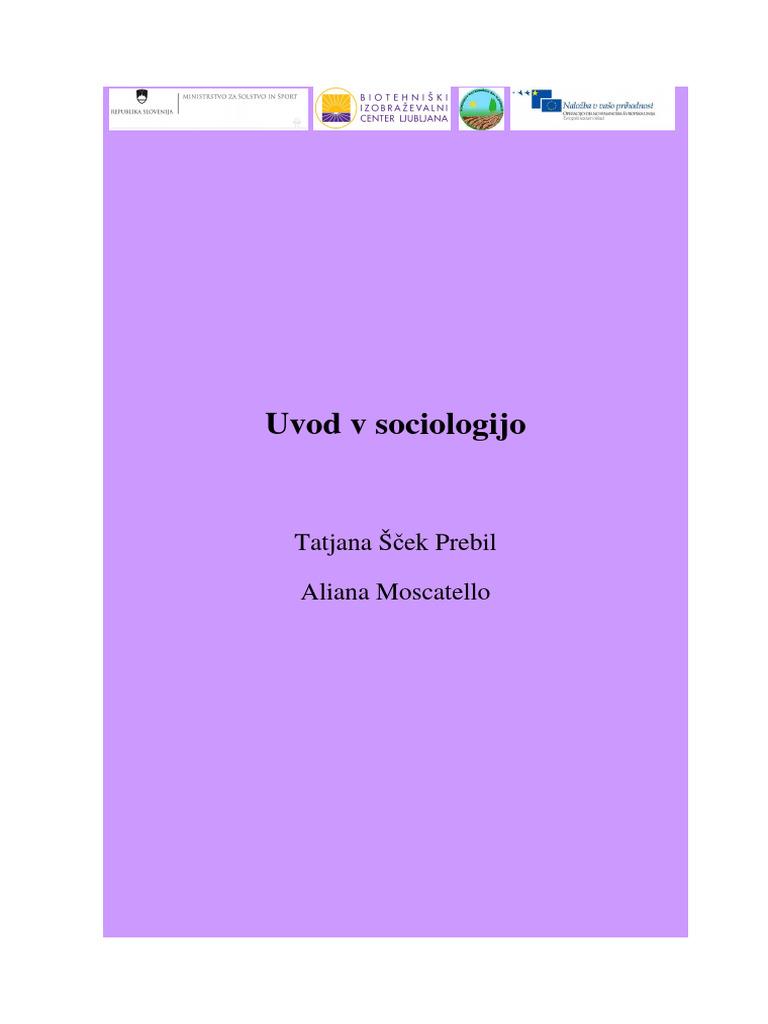 Uvod V Sociologijo | PDF