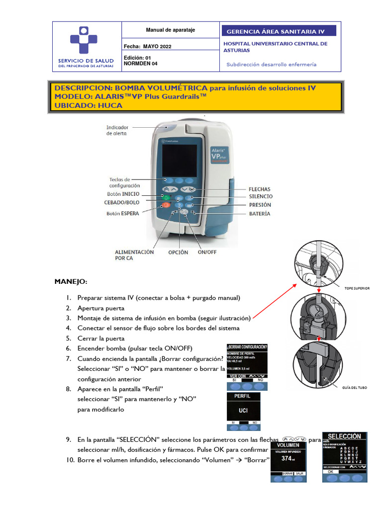 Bomba Volumetrica Alaris VP Plus | PDF