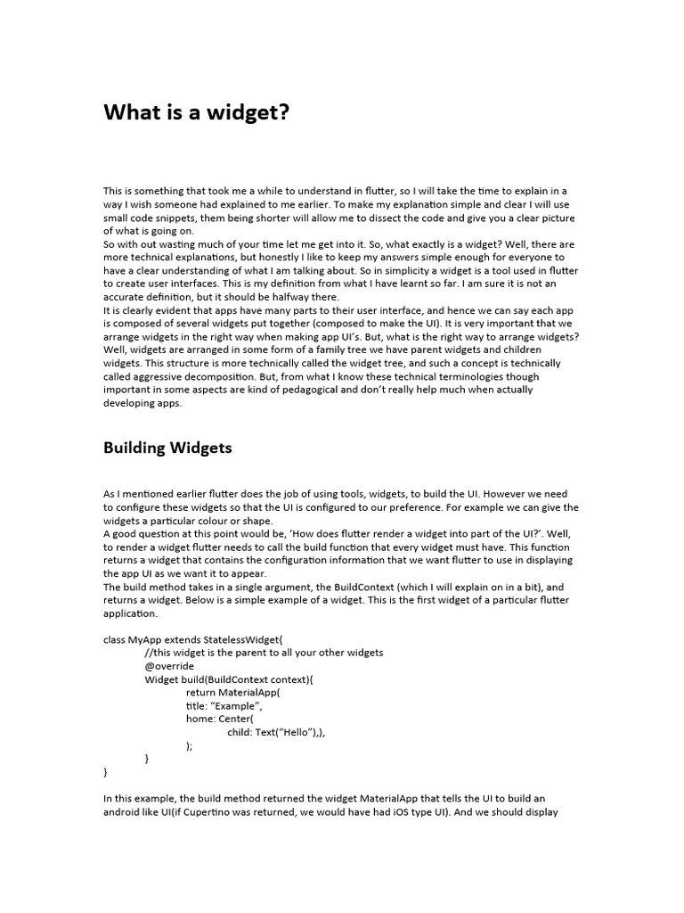 What Is A Widget | PDF | System Software | Computing