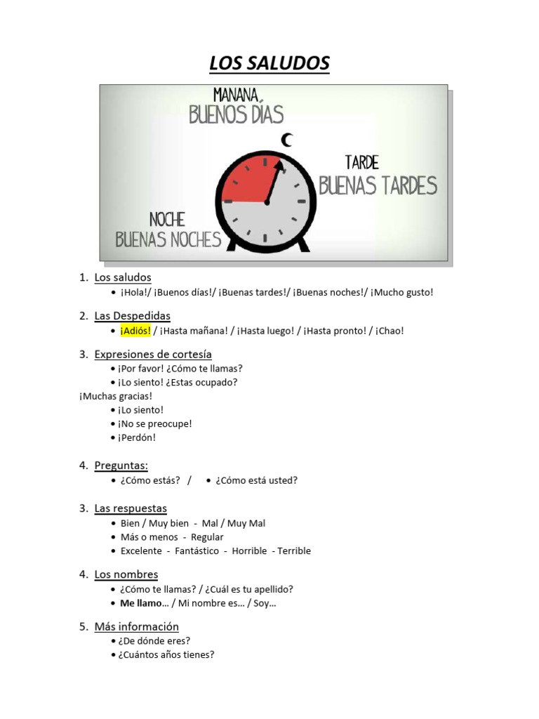 1.1.Los saludos | PDF