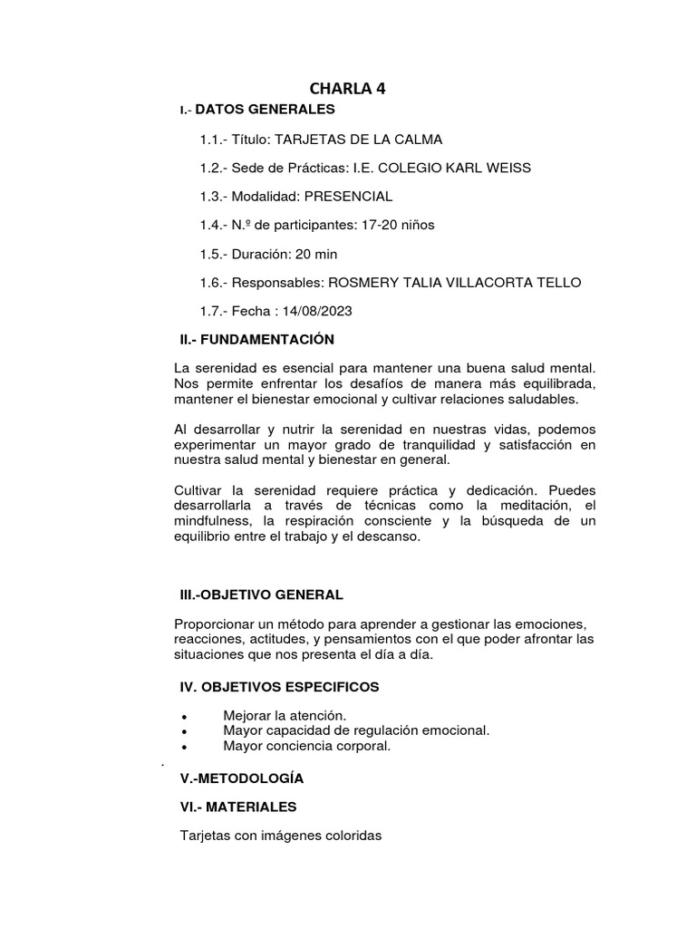 Charla 4 | PDF | Las emociones | Sicología