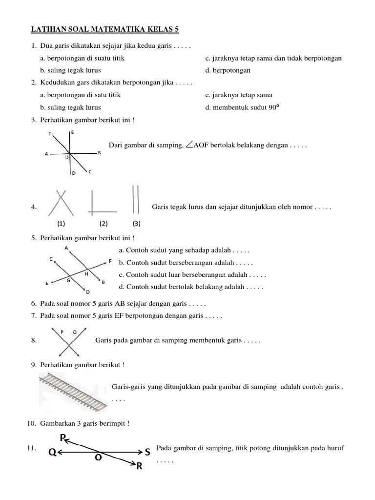 Latihan Soal PTS Matematika Kelas 5 | PDF | Metode & Bahan Ajar