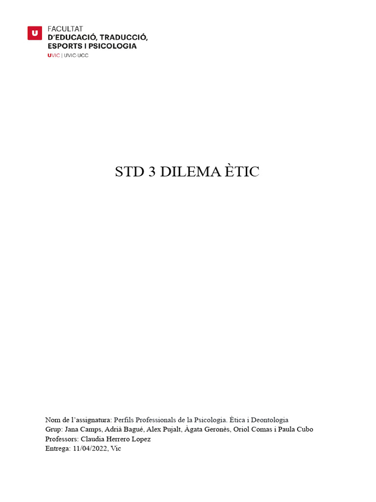 STD 3 - Dilema Ètic | PDF