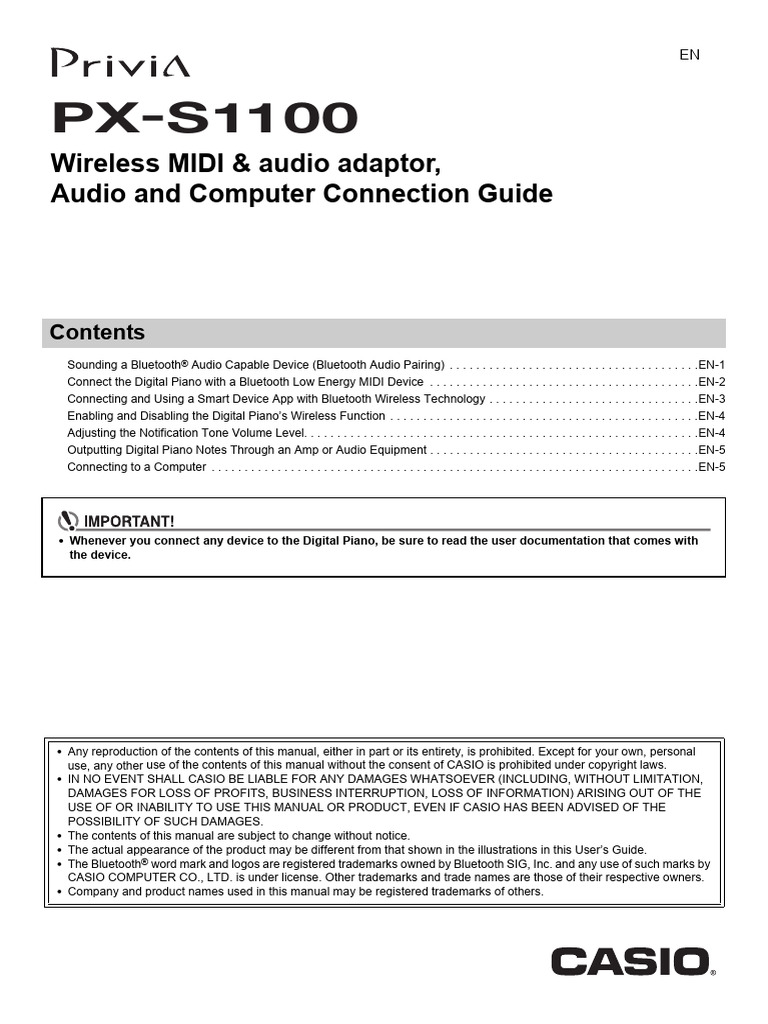 PXS1100 Connectionguide EN | PDF | Bluetooth | Usb