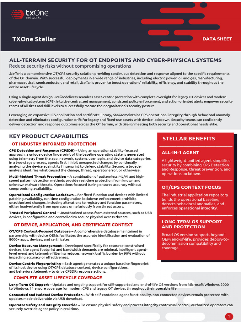 TXOne Stellar Datasheet - 20230502 | PDF | Windows Vista | Microsoft ...