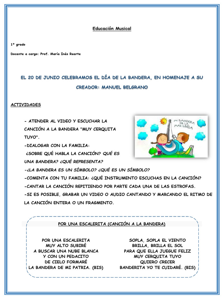 Actividades Día de la Bandera 1° Grado | PDF