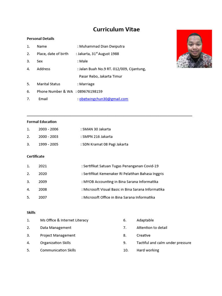 Curriculum Vitae Update | PDF