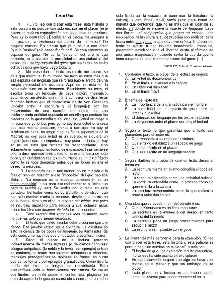 Si Leo Con Placer Esta Frase | PDF | Placer | Escritura