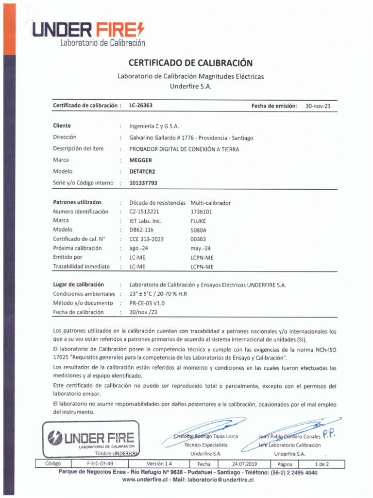 LC-20887 PROBADOR DIGITAL CONEXIÓN A TIERRA MEGGER DET4TCR2 Serie ...