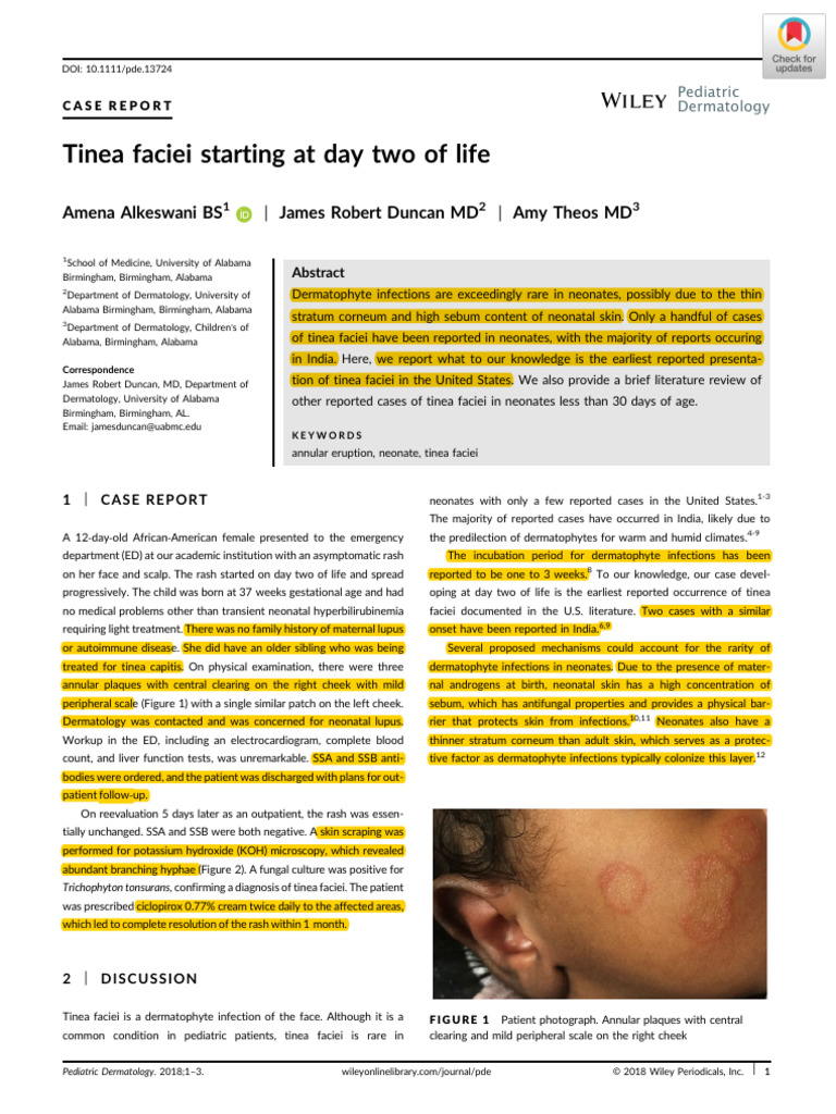 Tinea Faciei - Relato de Caso | PDF | Clinical Medicine | Mycology