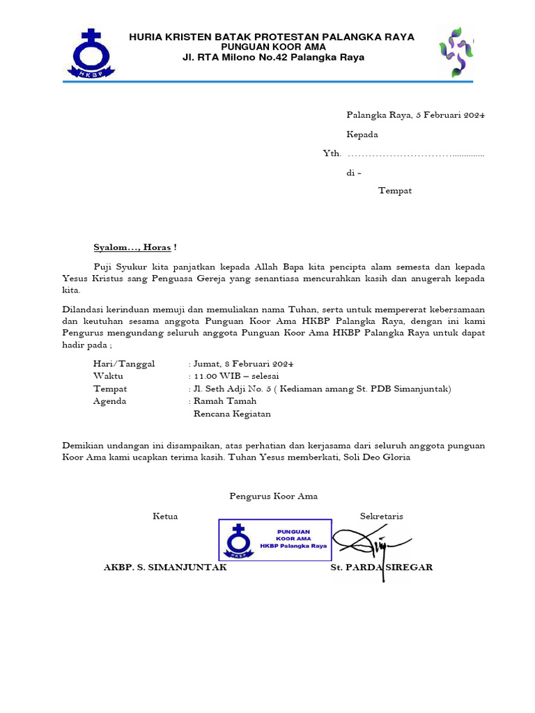 Undangan Rapat Koor Ama | PDF