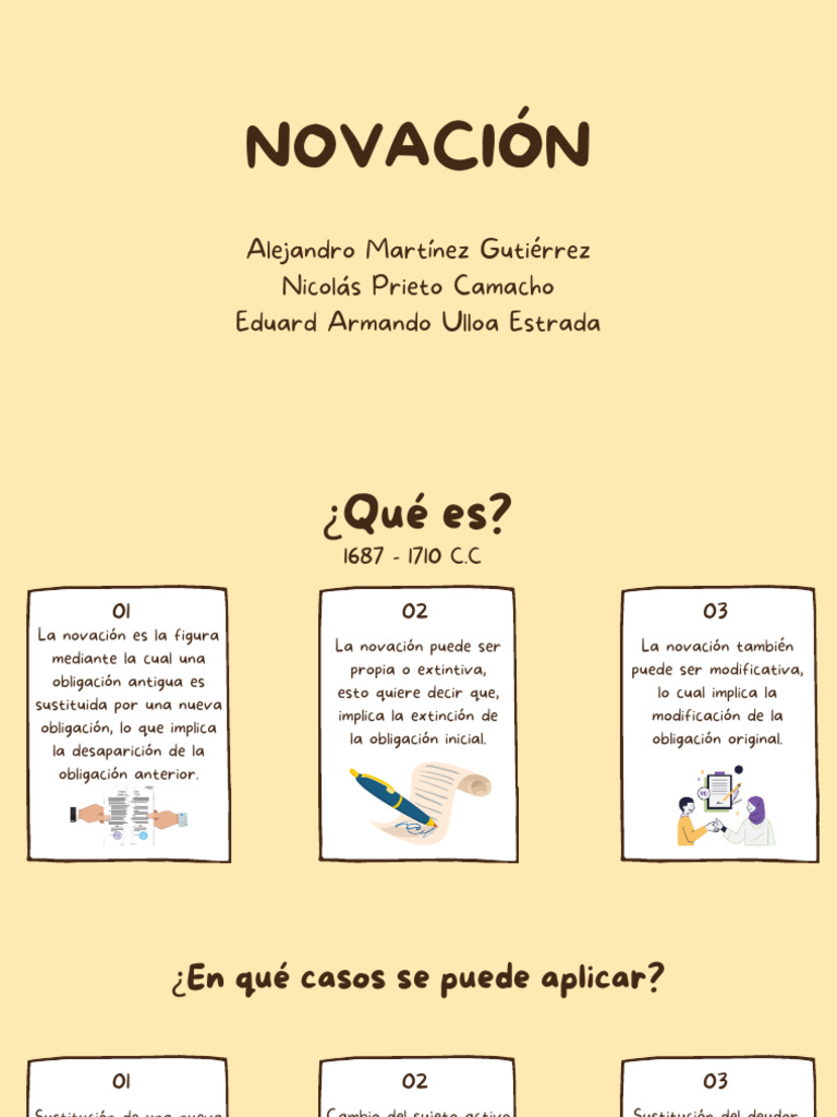 NOVACIÓN | PDF | Pagos | Derecho civil (sistema legal)