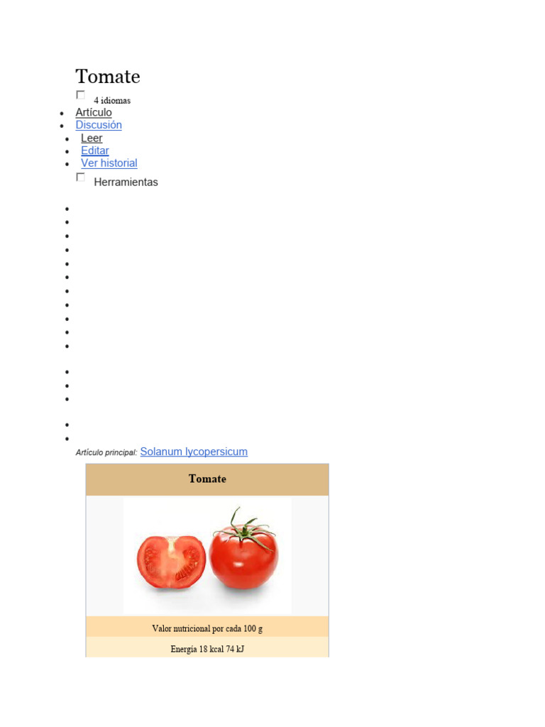 Tomate | PDF | Salsa de tomate | Salsa de tomate