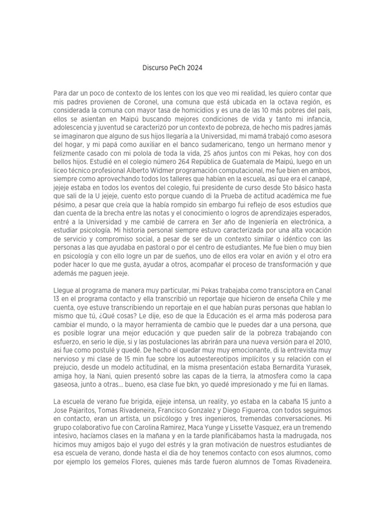 Discurso PeCh 2024 | PDF