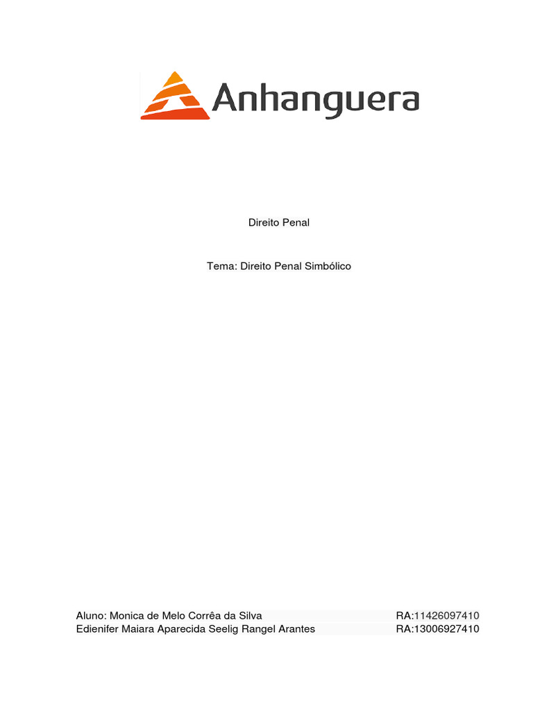 Direito Penal Simbólico | PDF | Direito Penal | Crimes