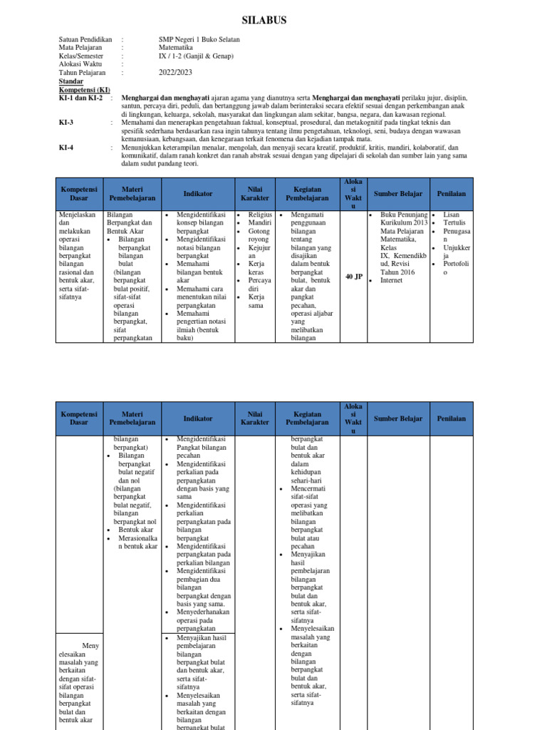 Perangkat Pembelajaran Ganjil | PDF
