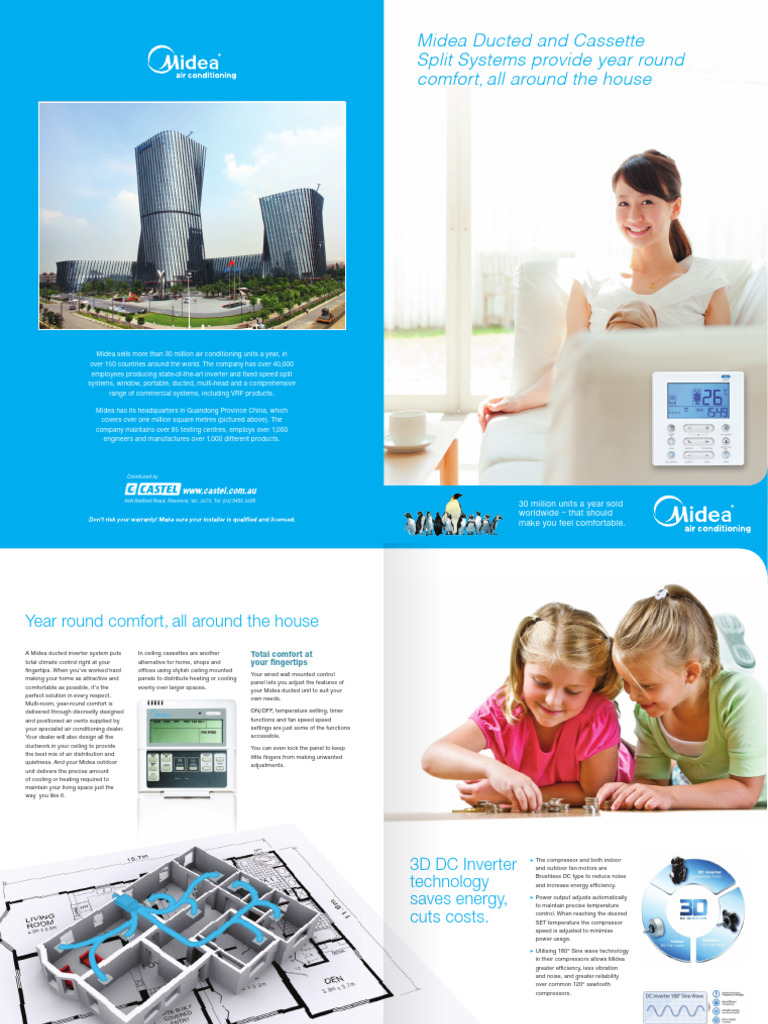 304 Midea Ducted and Cassette Brochure | Download Free PDF | Air ...