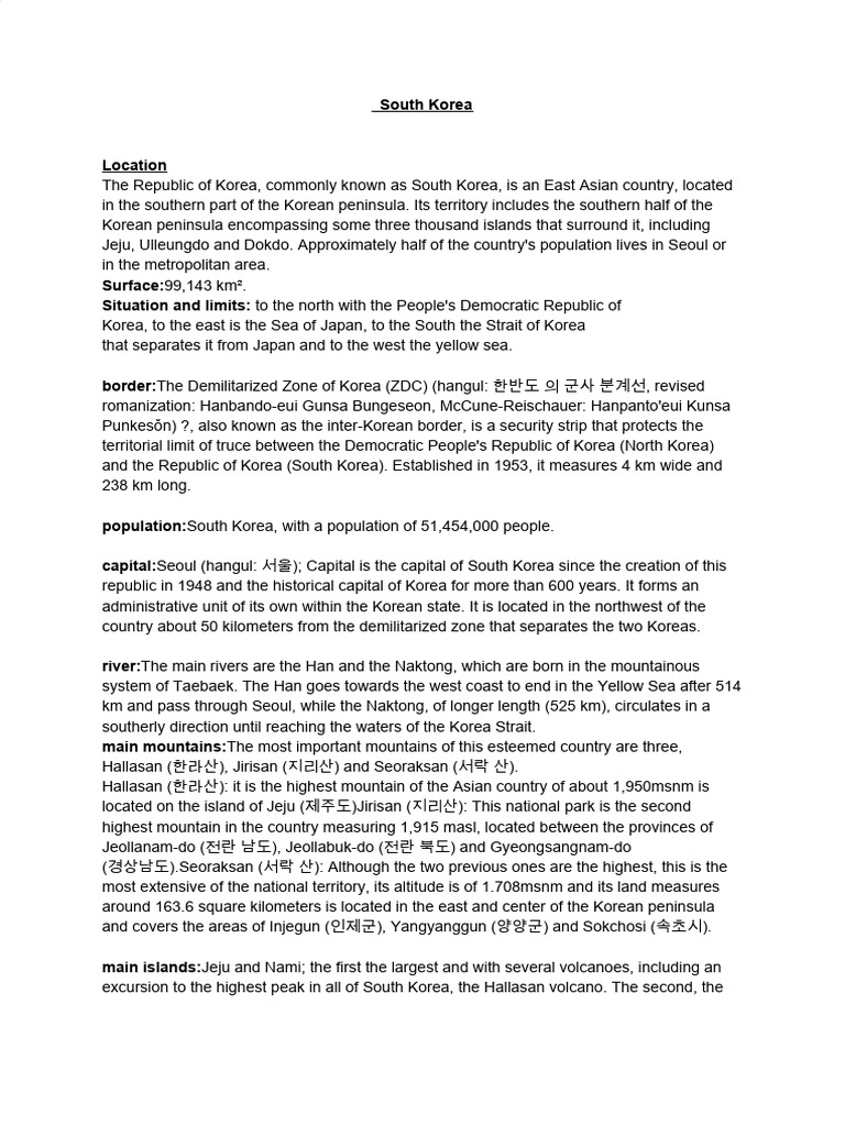Corea Del Sur Inglés Download Free Pdf Korea South Korea