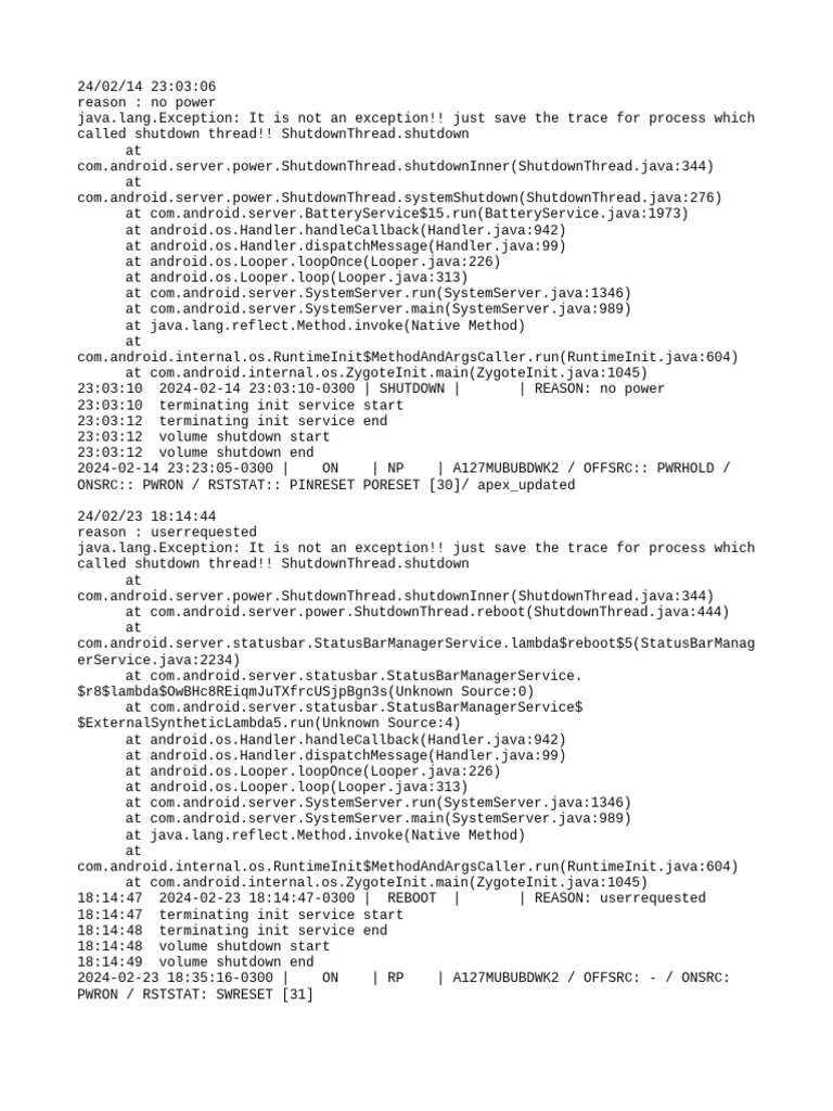 Power Off Reset Reason Pdf Java Programming Language Computer