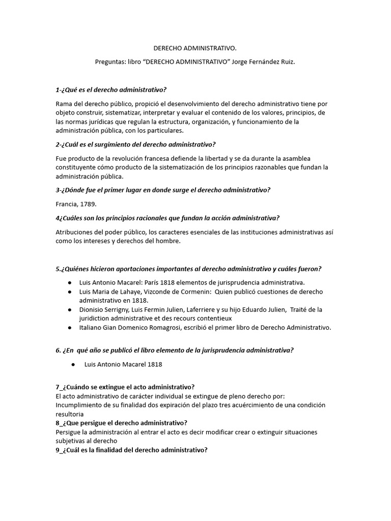 preguntas de derecho administrativo.docx_113852 | PDF | Ley administrativa | Constitución