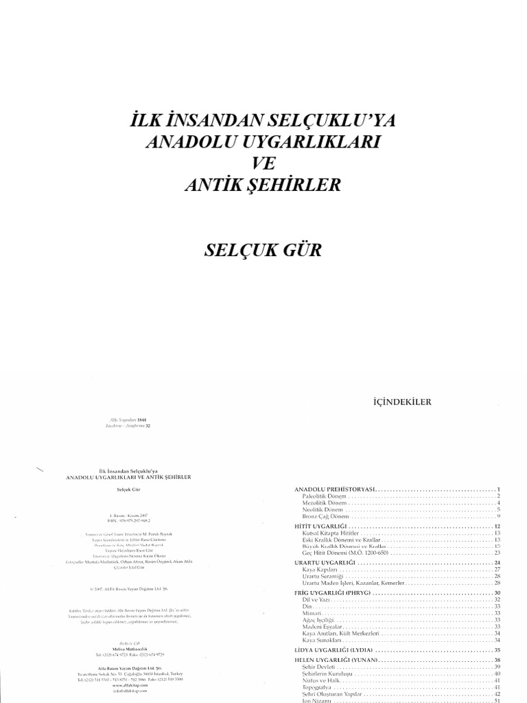 Anadolu Uygarlıkları Ve Antik Şehirler | PDF